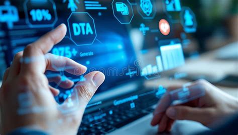 Using Data Analytics On Laptop To Generate Business Insights And Growth Stock Illustration