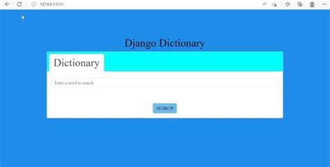 How To Create A Dictionary Application In Django