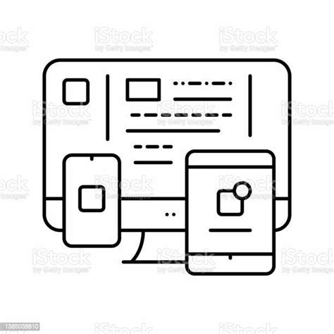응용 프로그램 소프트웨어 라인 아이콘 벡터 일러스트레이션 0명에 대한 스톡 벡터 아트 및 기타 이미지 0명 가상현실 개발