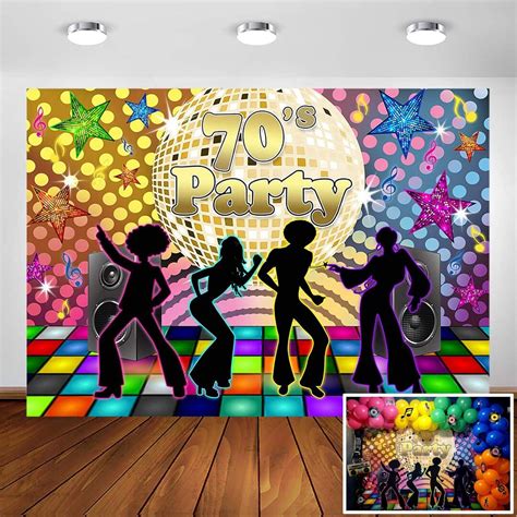 70s Disco Party Backdrop Retro Neon “lets Glow Crazy” Design With