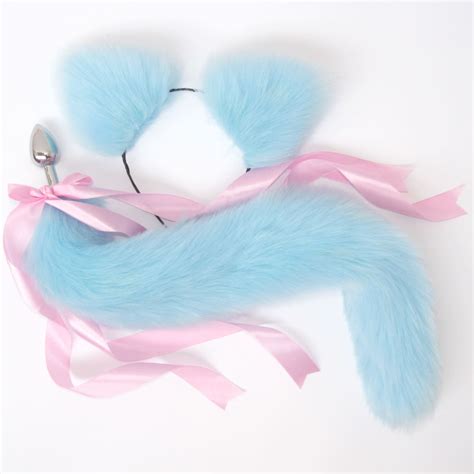 Ohmybp™ Blue Cat Tail Butt Plug 20 In 50 Cm Ddlg Set