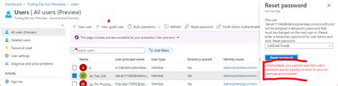 Unfortunately You Cannot Reset This Users Password Due To A Policy Or