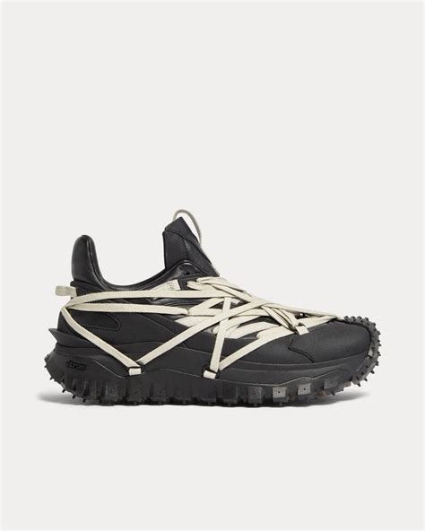 Moncler X Rick Owens Mens Trailgrip Megalace Leather Black Low Top