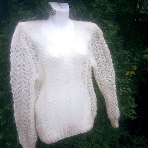 Свитер из пряжи пух норки 69 фото