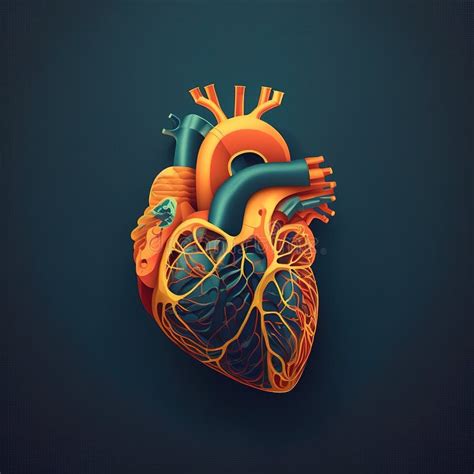 Human Heart Illustrations Design In Vector Art 3d Design Concepts Stock