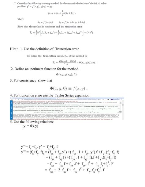 solved for truncation error use the taylor series