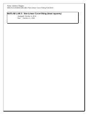 MATLAB Lab2 Nonlinear Curve Fitting Name Andrew Thigpen MECH 2220