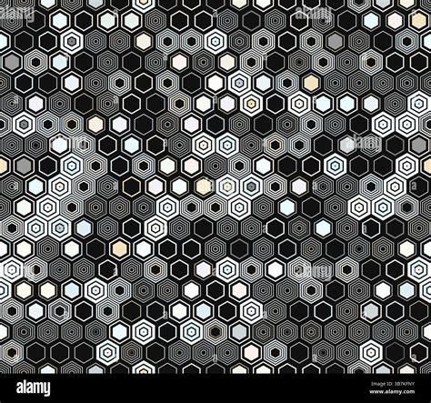 Hexagon Pattern Geometric Elements Of Varied Style And Color