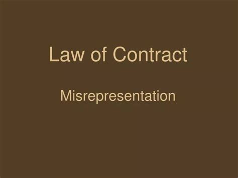 PPT Law Of Contract Misrepresentation PowerPoint Presentation Free Download ID