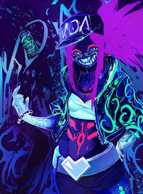 Kda Akali Neon Wallpapers Wallpaper Cave