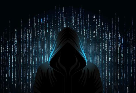 Photo Portrait Of Hacker Background With Gloves And Laptop Premium AI