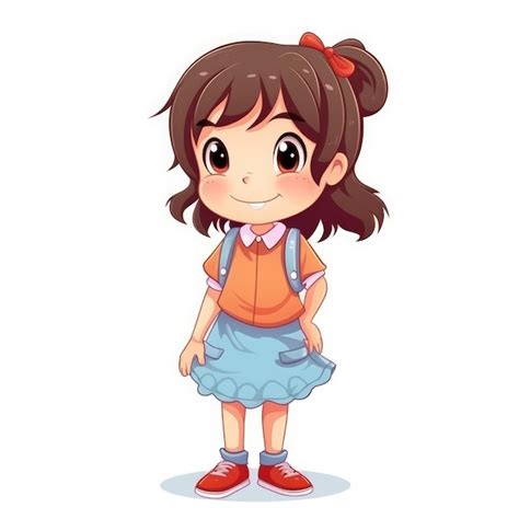 Premium Photo Cute Cheerful Girl Isolated On White Background