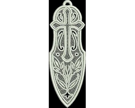 FSL Cross Bookmark Machine Embroidery Design Freestanding Lace Religious Bookmark Embroidery