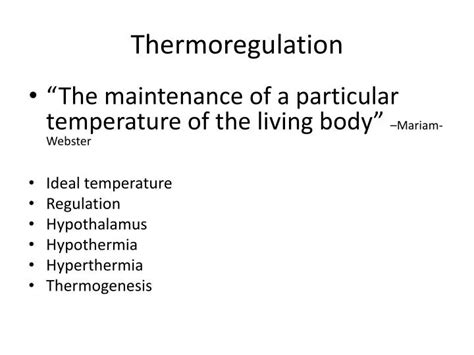 PPT Thermoregulation PowerPoint Presentation Free Download ID
