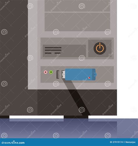 Computer Case With Usb Flash Drive Stock Illustration Illustration Of Flash Plug 37919174