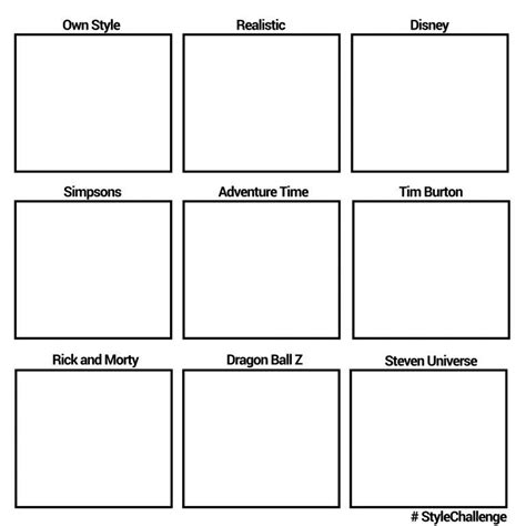 Draw In Different Styles Challenge Template BrushWarriors Art Style