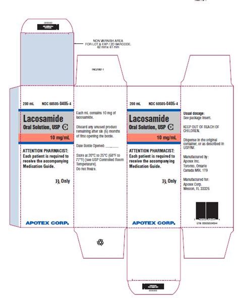 Ndc 60505 0405 Lacosamide Oral Solution Solution Oral Label Information