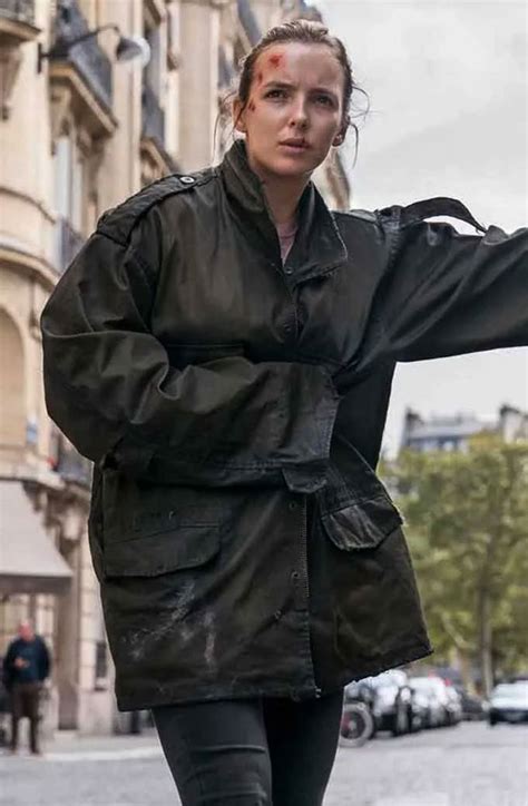 Jodie Comer Killing Eve Villanelle Pink Fur Long Trench Coat