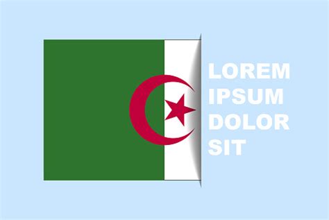 복사 공간이있는 반 알제리 플래그 벡터 그림자 스타일이있는 국가 플래그 수평 슬라이드 효과 알제리 아이콘 디자인 자산 0명에