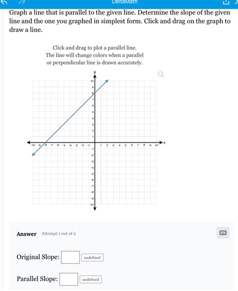 Solved Deltamath Graph A Line That Is Parallel To The Given Line