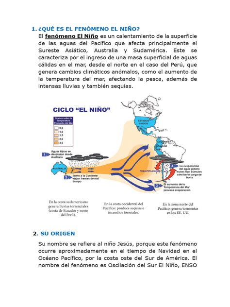 Qué Es El Fenómeno El Niño Pdf Ciencia Y Matemáticas