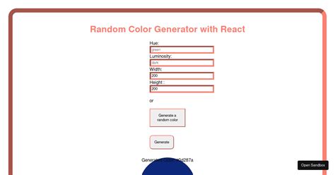 React Random Color Generator Codesandbox