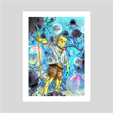 Spongebob X Bleach Anime Poster An Art Print By Wavex Inprnt