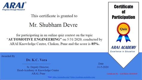 Shubham Devre On Linkedin Quiz Arai Learnings Refreshed 14 Comments