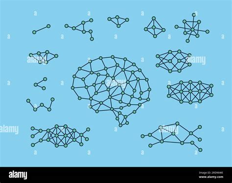 Set Of Neural Network Shapes Plexus Shapes For Science Concept