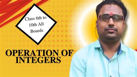 Integer Ll Operation Of Integer Ll Class 6th Ll Youtube