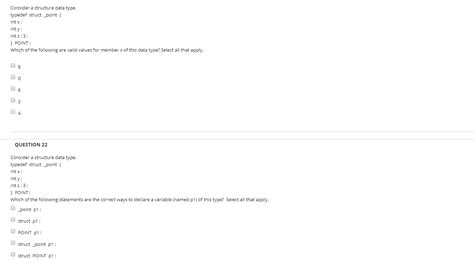 Solved Consider A Structure Data Type Typedef Struct Point