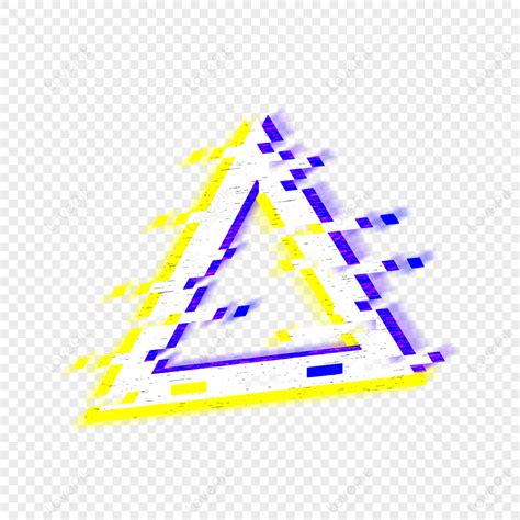 Tilted Triangle Neon Fault Style Geometric Borderbannerdeformation Free Png And Clipart Image