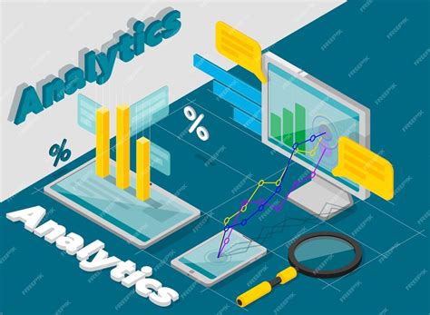 Premium Vector Isometric Analytics Illustration
