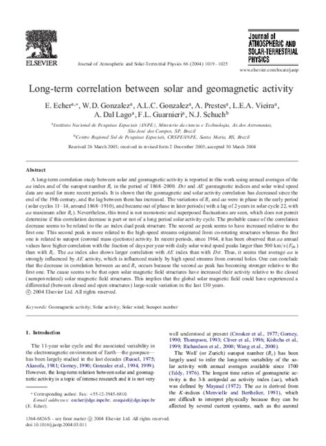 Pdf Long Term Correlation Between Solar And Geomagnetic Activity