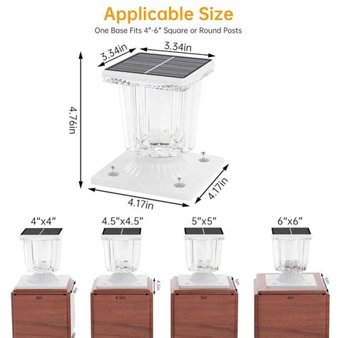 Deck Post Solar Light Caps 4 Pk