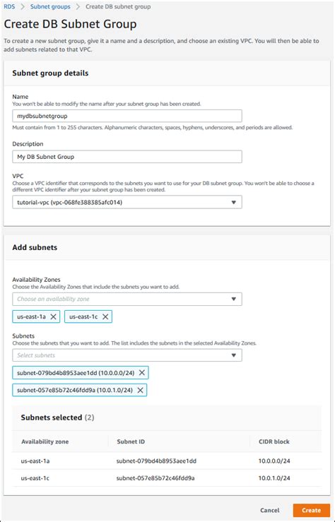 Working With A Db Instance In A Vpc Amazon Relational Database Service
