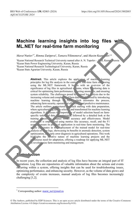 Pdf Machine Learning Insights Into Log Files With Mlnet For Real