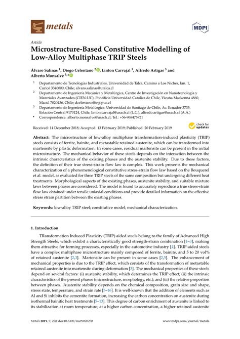 Pdf Microstructure Based Constitutive Modelling Of Low Alloy Multiphase Trip Steels