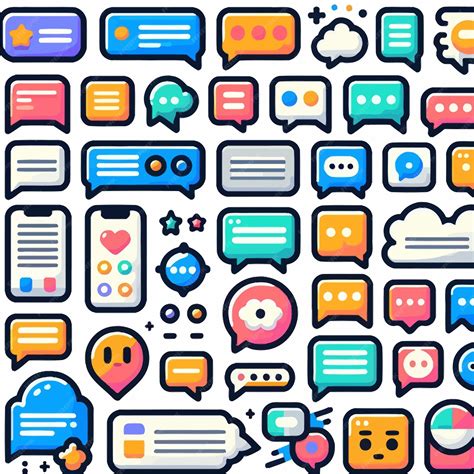 Premium Vector Chat Boxes Cartoon Icon Collection
