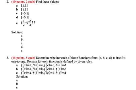 Solved Points Each Find These Values A B Chegg Com