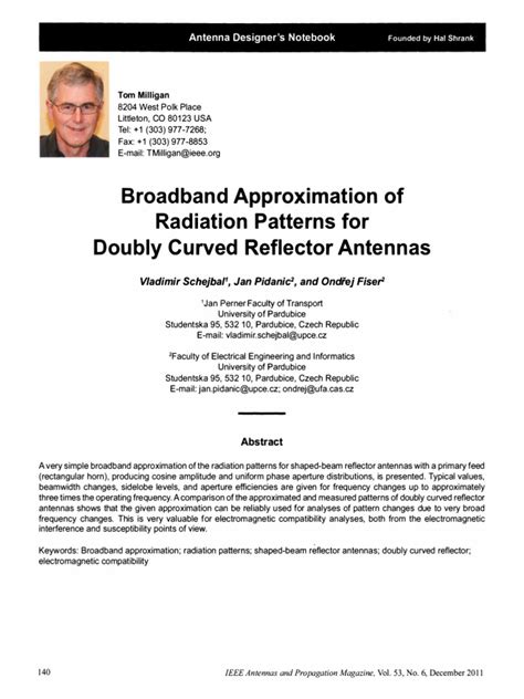 10 Broadband Approximation Of Radiation Patterns For Doubly Curved Reflector Antennas