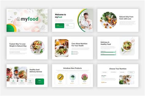 Myfood Шаблон Keynote здорового питания Шаблоны презентаций Включая бизнес и диета Envato