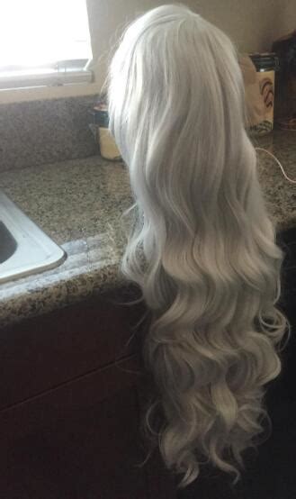 100 Hand Tied Wavy 18 Inches Grey Human Hair Hand Tied Wigs