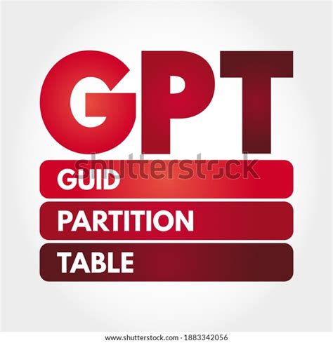 Gpt Guid Partition Table Standard Layout Stock Illustration