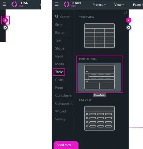 Configure A Power Table Titan Web