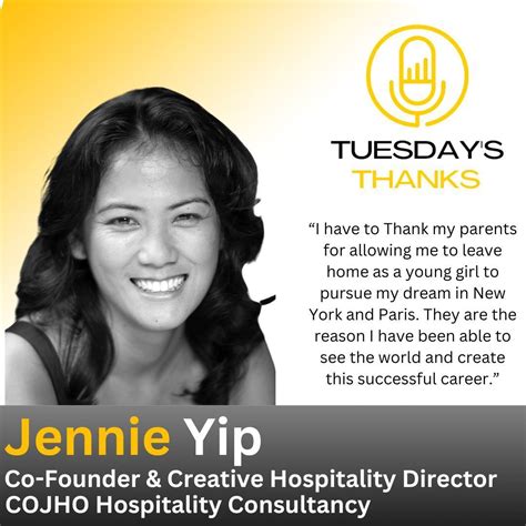 Jennie Yip Recently Joined Brian Proctor On The Tuesdays Thanks Podcast… Cojho Hospitality