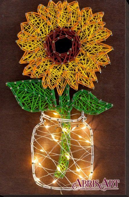 String Art Set Blume Sonnenblume Größe 19x29 Cm T Etsy De String Art Patterns String