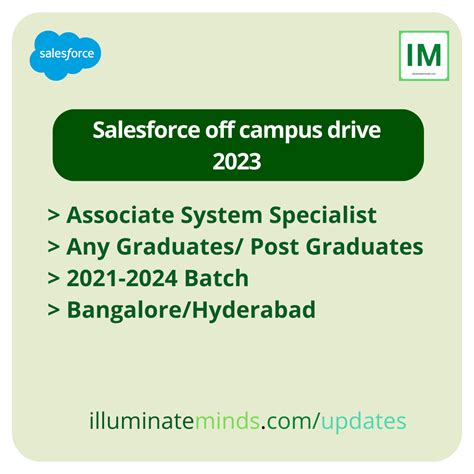 Salesforce Off Campus Drive 2023 Associate System Specialist Any Graduates Post Graduates