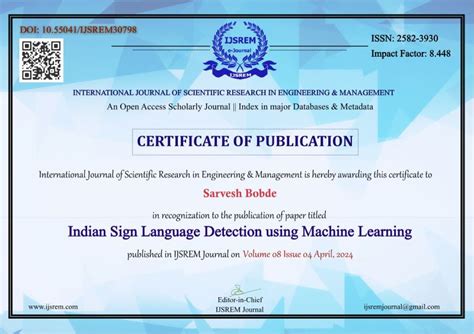Sarvesh Bobde On Linkedin Ijsrem Machinelearning Finalyearjournal