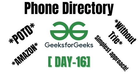 Phone Directory Gfg Potd Easy Without Trie Easy Solution Amazon Geetksforgeeks Potd